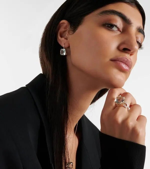 Mateo 14kt Yellow Earrings With Quartz And Diamonds