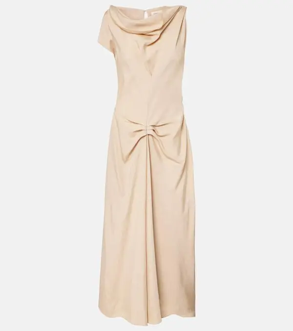 Victoria Beckham Deconstructed Gathered Midi Dress