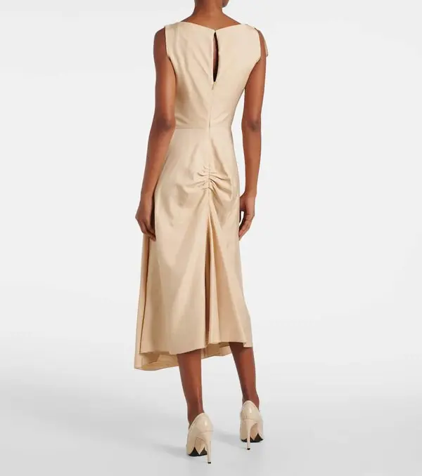 Victoria Beckham Deconstructed Gathered Midi Dress