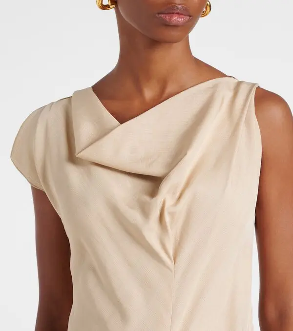 Victoria Beckham Deconstructed Gathered Midi Dress