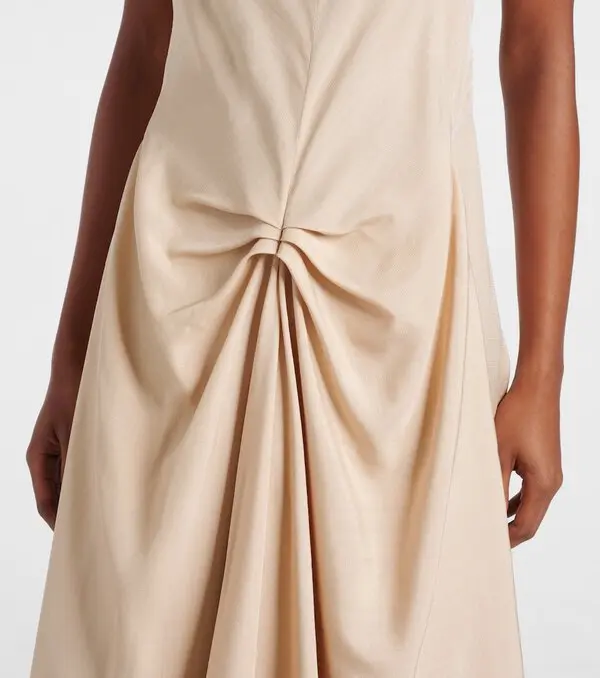 Victoria Beckham Deconstructed Gathered Midi Dress