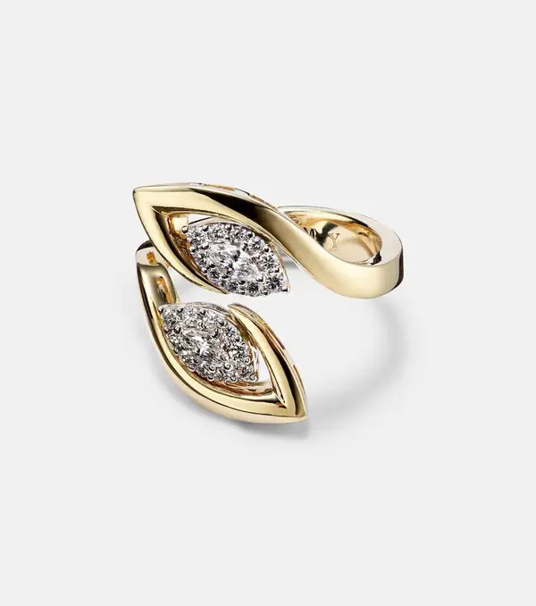 Yeprem Golden Strands Diamond Ring - Silver
