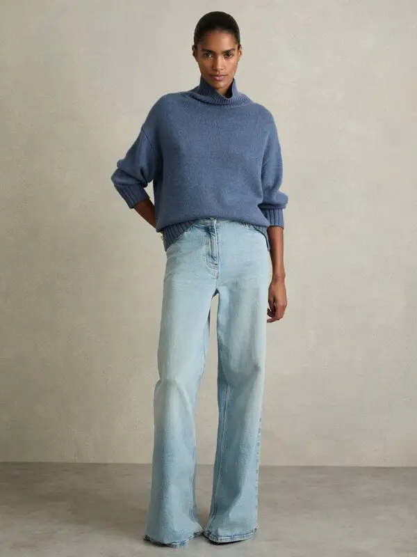 REISS Corrine 100% Cashmere Roll Neck Jumper