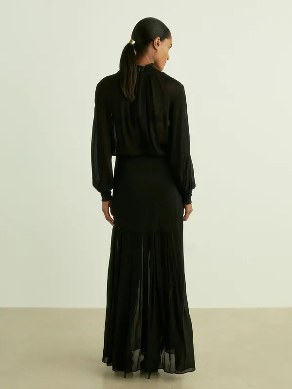 REISS Octavia Sheer Jersey Maxi Dress