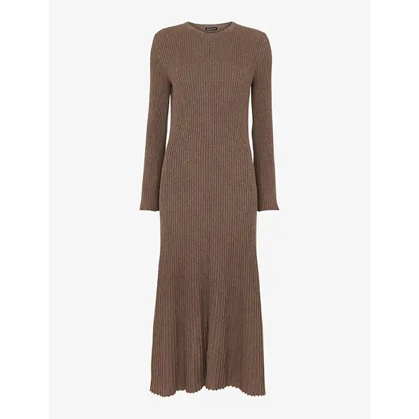 Whistles Willow Ribbed Cotton-Cashmere Knitted Midi Dress In Cream - 36%  Off | Editorialist