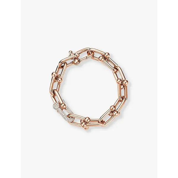 Tiffany & Co. Hardwear Double Link Pavé-diamond Bracelet - Rose Gold