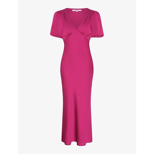 OMNES Satin Maxi Dress - Magenta