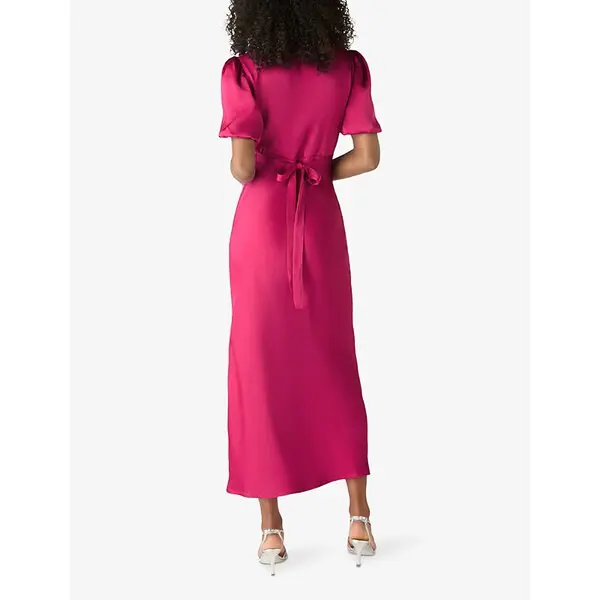 OMNES Satin Maxi Dress - Magenta