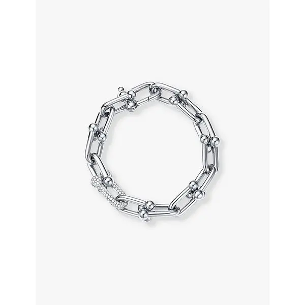 Tiffany & Co. Hardwear Double Link Pavé-diamond Bracelet - White Gold