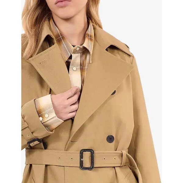 The Kooples Double-breasted Long Trench Coat