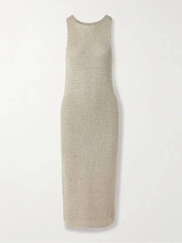 Veronica De Piante Dorothea Crocheted Silk Midi Dress