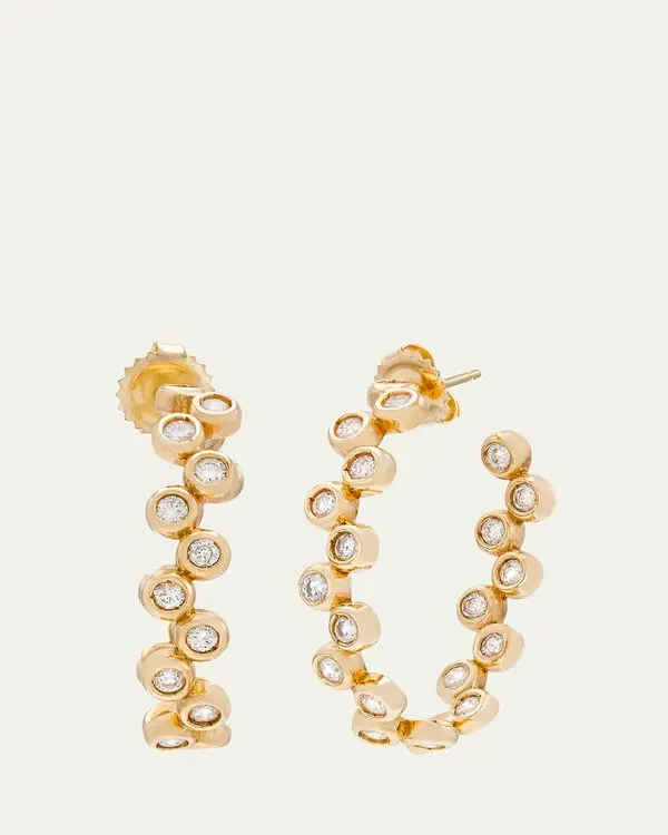 AUDREY C. JEWELS 14k Diamond Hoop Earrings - Gold