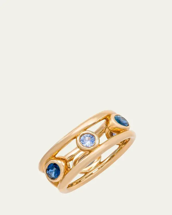 AUDREY C. JEWELS 14k Yellow Ring With Sapphires - Gold
