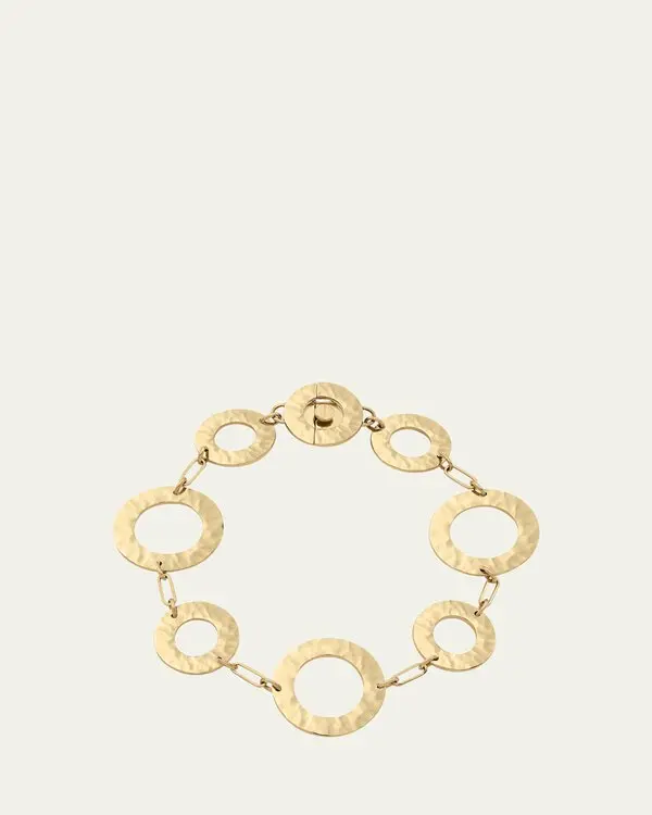 L. KLEIN Como 18k Hammered Link Bracelet, 7.5"l - Gold