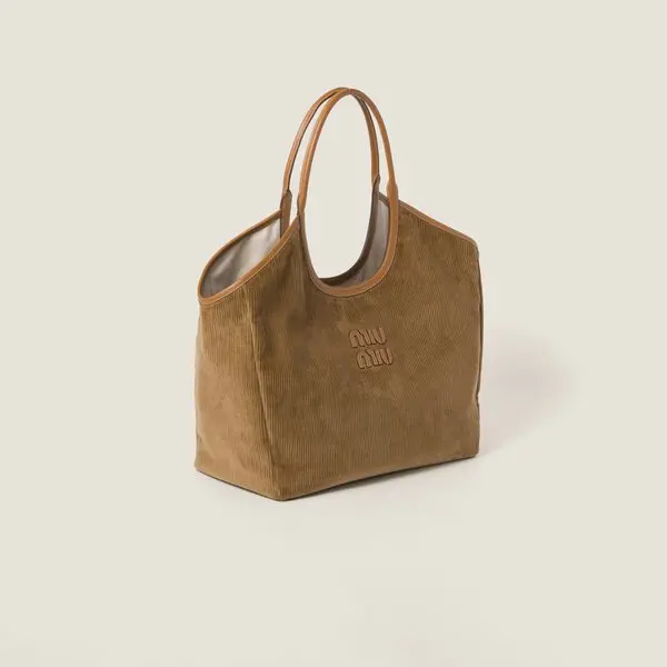 Miu Miu Ivy Corduroy Shopper - Cinnamon | Editorialist