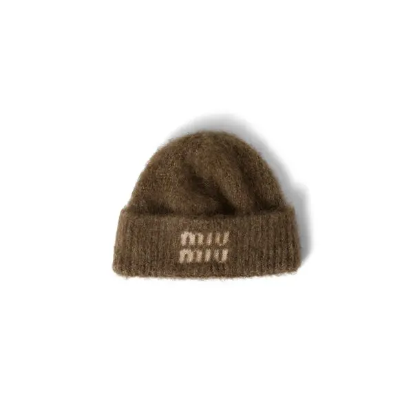 Miu Miu Mohair Beanie - Tobacco