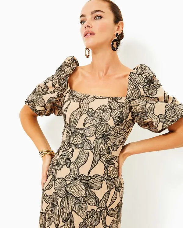 lilly pulitzer embroidered dress Zanna Embroidered Cotton Midi Dress