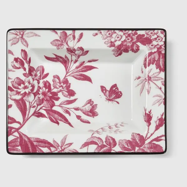 Gucci Herbarium Print Small Trinket Tray - Red