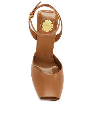 Saint Laurent Orhand Peep Toe Pump - Dark Macadamia
