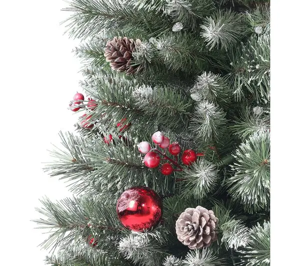 HAUTE DECOR 4.5' Prelit Frosted Ithica Pine Pot Ted Tree