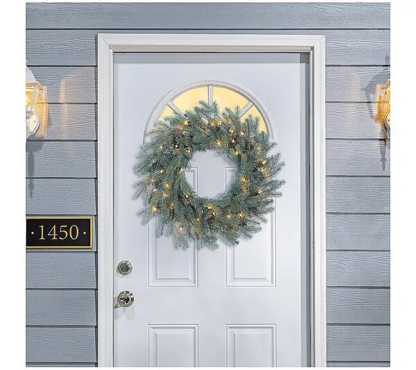 STERLING 24in Prelit Blue Spruce Wreath Co - One-color