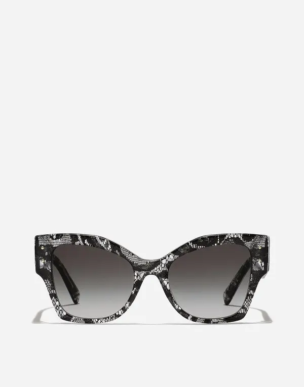Dolce & Gabbana Logo Plaque Sunglasses - Black Lace