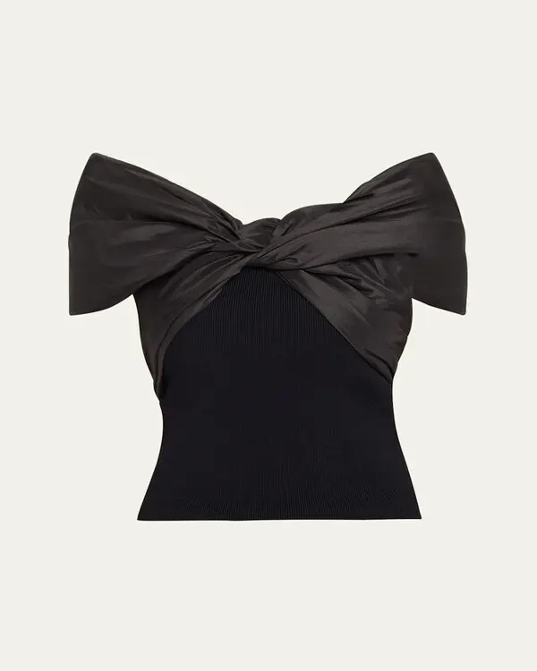 Simkhai Celiana Combo Off-the-shoulder Top - Black