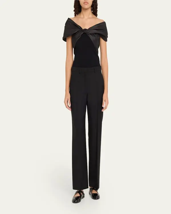 Simkhai Celiana Combo Off-the-shoulder Top - Black