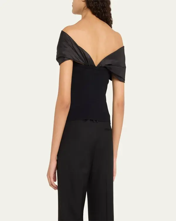 Simkhai Celiana Combo Off-the-shoulder Top - Black