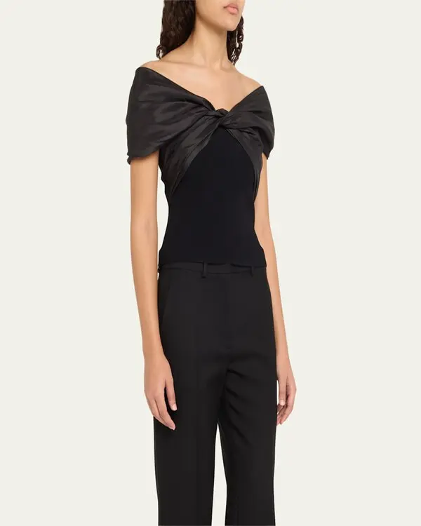 Simkhai Celiana Combo Off-the-shoulder Top - Black