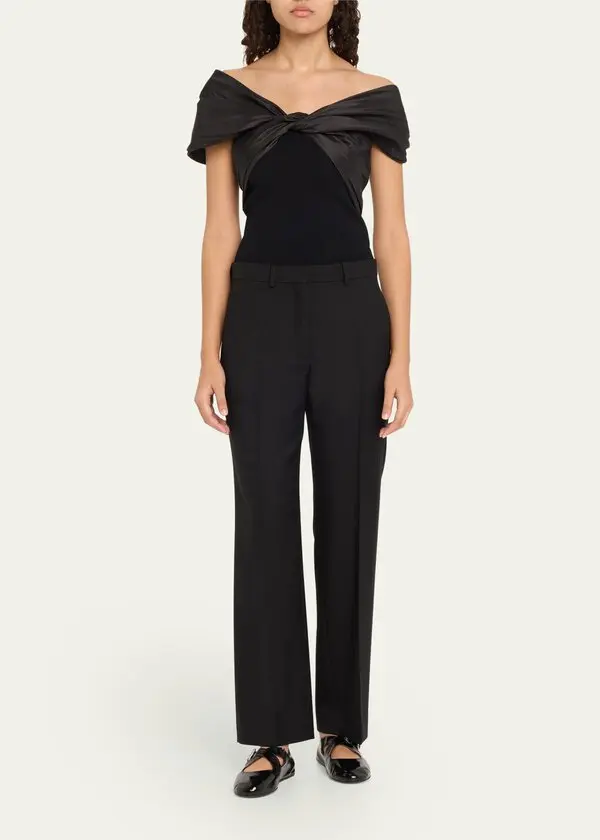 Simkhai Celiana Combo Off-the-shoulder Top - Black