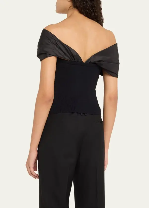 Simkhai Celiana Combo Off-the-shoulder Top - Black