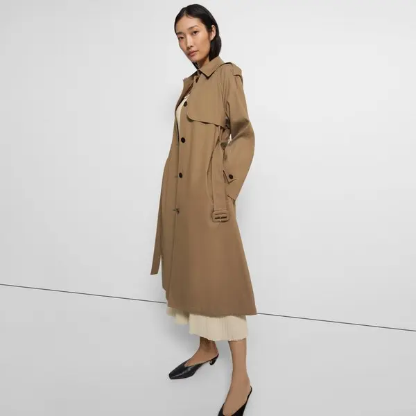 Theory Belted Trench Coat In Technical Twill