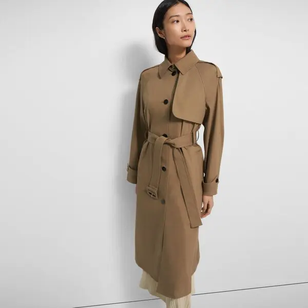 Theory Belted Trench Coat In Technical Twill