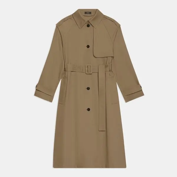 Theory Belted Trench Coat In Technical Twill