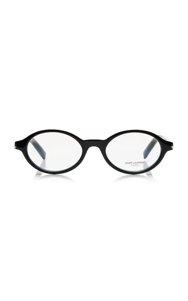 Saint Laurent Jeanne Oval-frame Acetate Glasses - Black