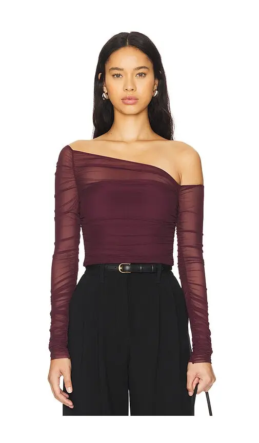 SEROYA Shauna Asymmetric Mesh Top