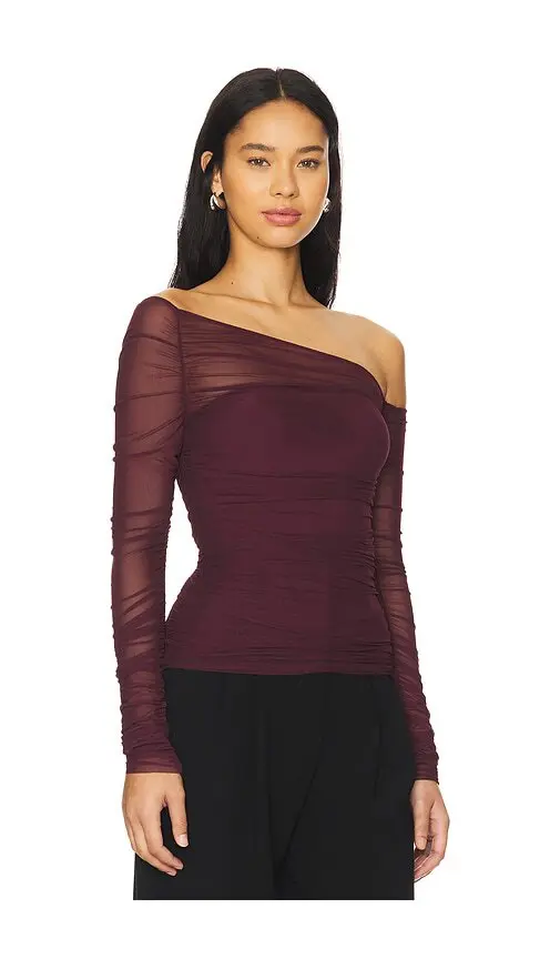 SEROYA Shauna Asymmetric Mesh Top
