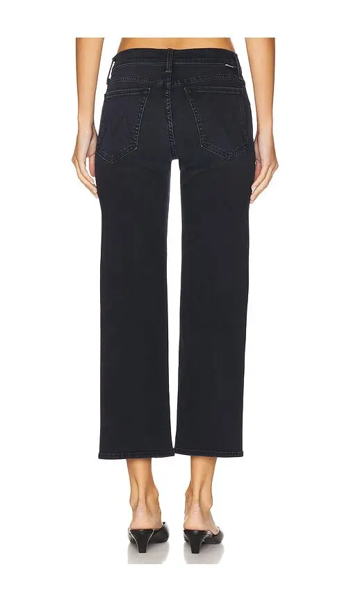 MOTHER Petite Mid Rise Zip Rambler Jeans In Dark Wash Denim - Night In Venice
