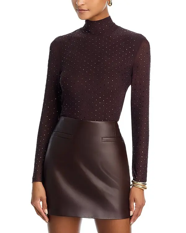 Aqua Embellished Top Exclusive - Brown