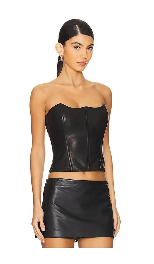 THE SEI Leather Curved Bustier