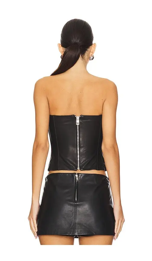 THE SEI Leather Curved Bustier