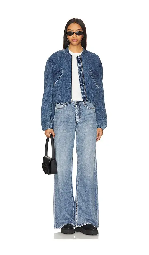 Rag & Bone Maggie Cropped Denim Bomber