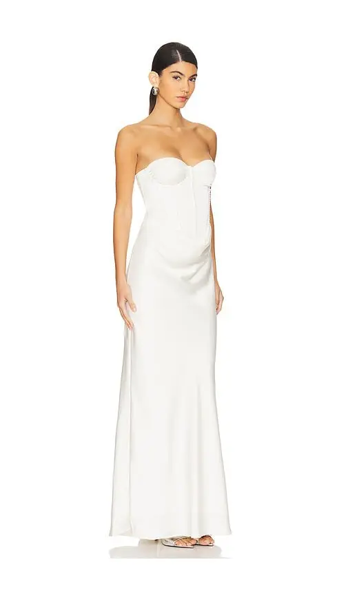 ROTATE BY BIRGER CHRISTENSEN Satin Pearl Corset Dress