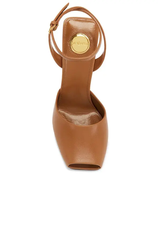 Saint Laurent Orhand Peep Toe Pumps - Dark Macadamia