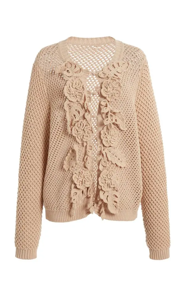Elie Saab Ruffled Knit Cardigan
