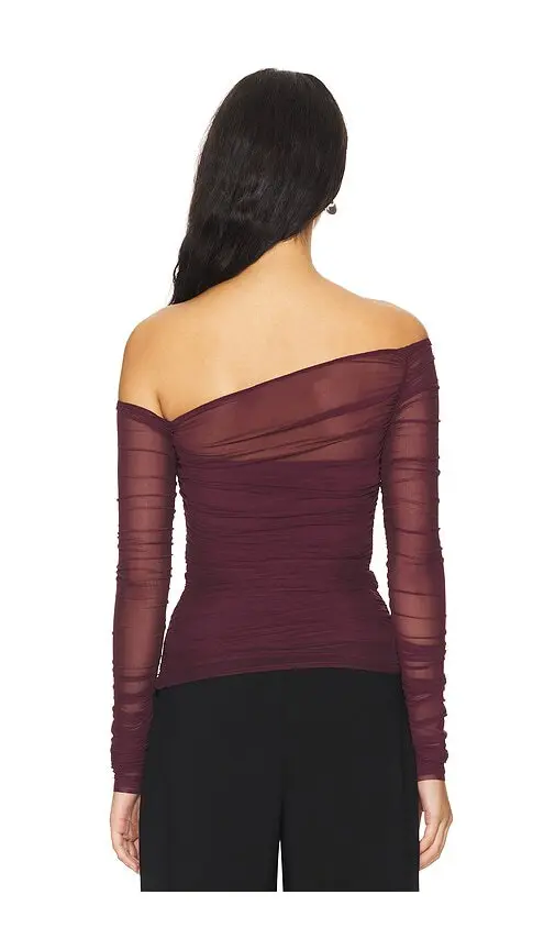 SEROYA Shauna Asymmetric Mesh Top