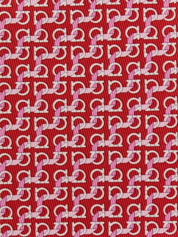 FERRAGAMO Printed Silk Tie - Red