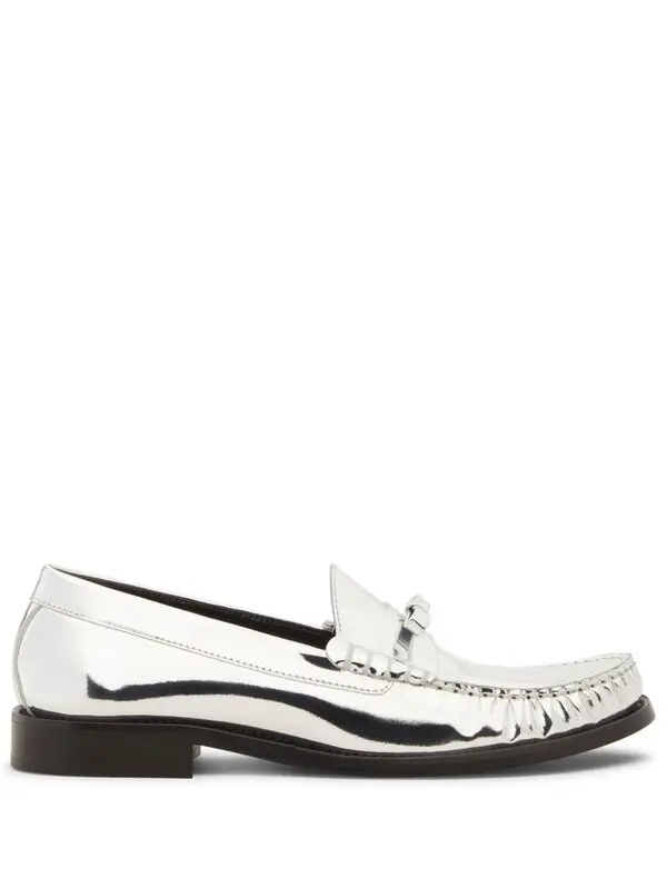 STUART WEITZMAN Lottie Bow Loafers - Silver