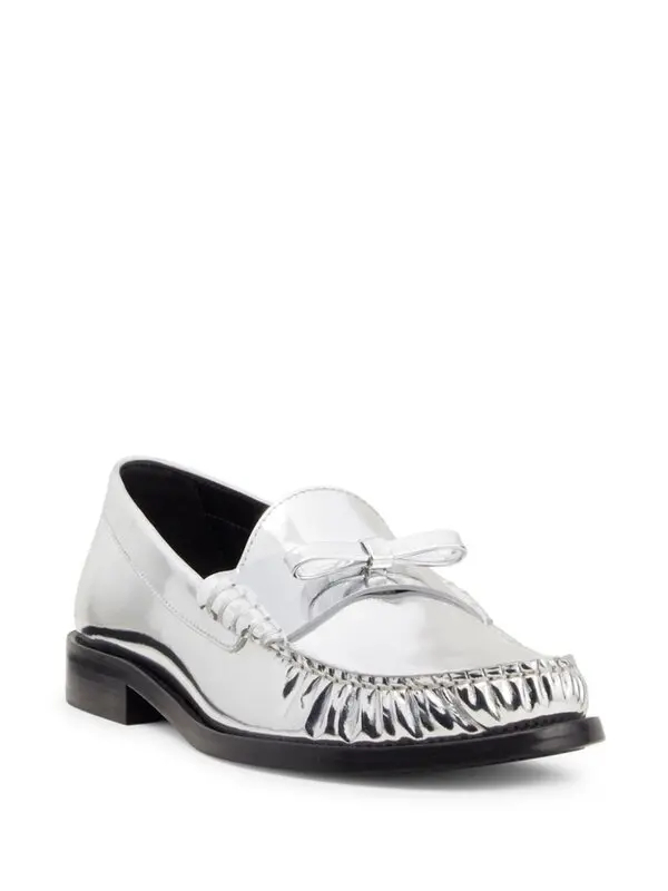 STUART WEITZMAN Lottie Bow Loafers - Silver